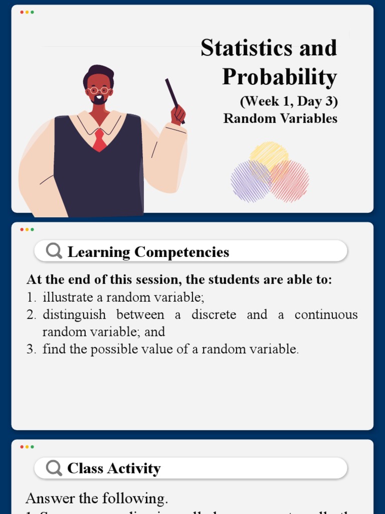 Understanding Random Variables in Statistics | PDF | Games & Activities