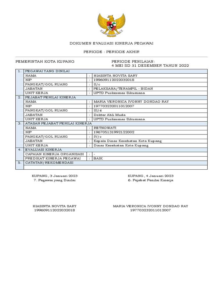 Dokumen Evaluasi SKP | PDF