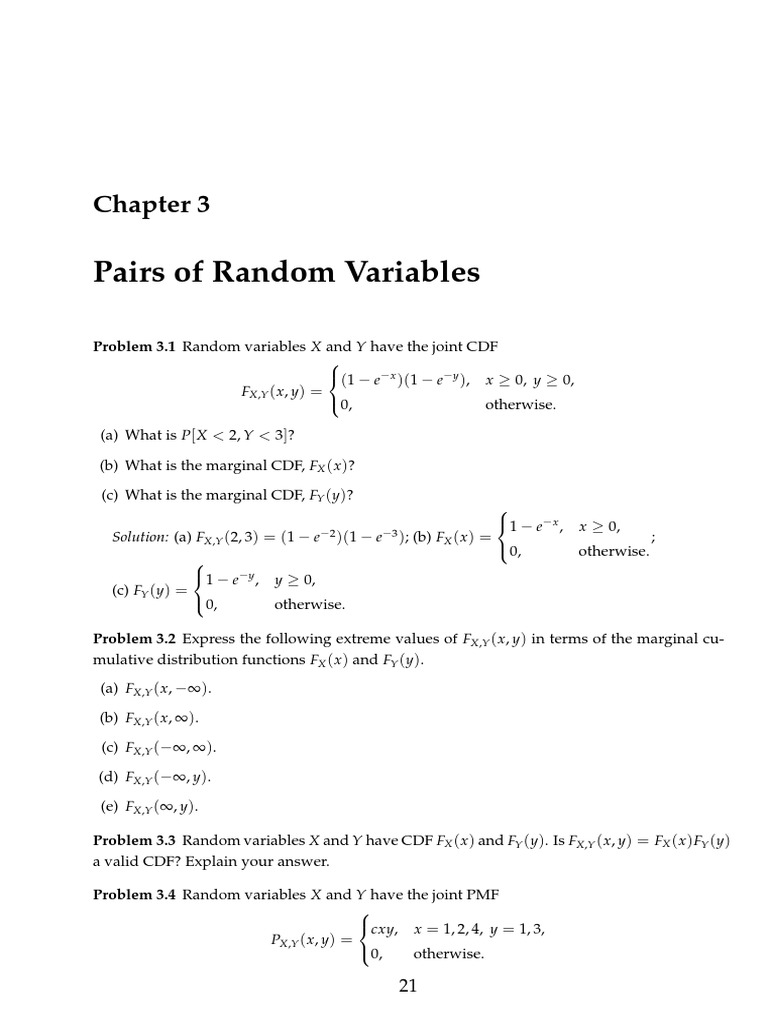 Joint Random Variables Problems | PDF