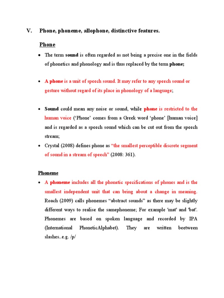 5. Phone Phoneme Allophone | PDF