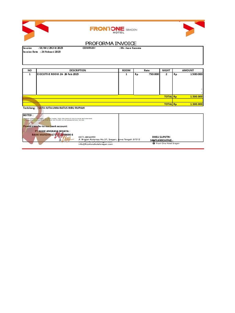contoh invoice | PDF