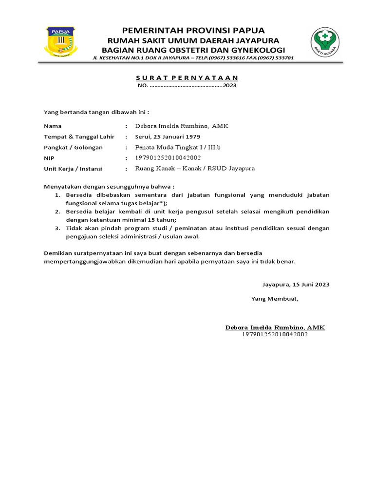 Surat Rsud Dok Ii | PDF