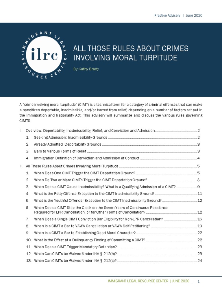 Texas CIMT Rules for Immigrants | PDF | Moral Turpitude | Aggravated Felony