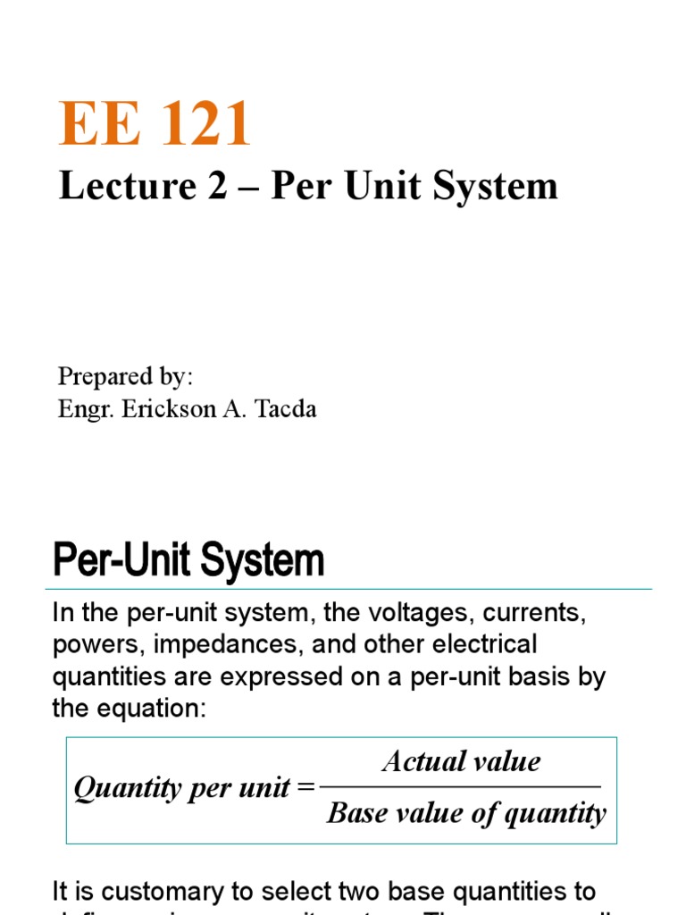 Per Unit System | PDF