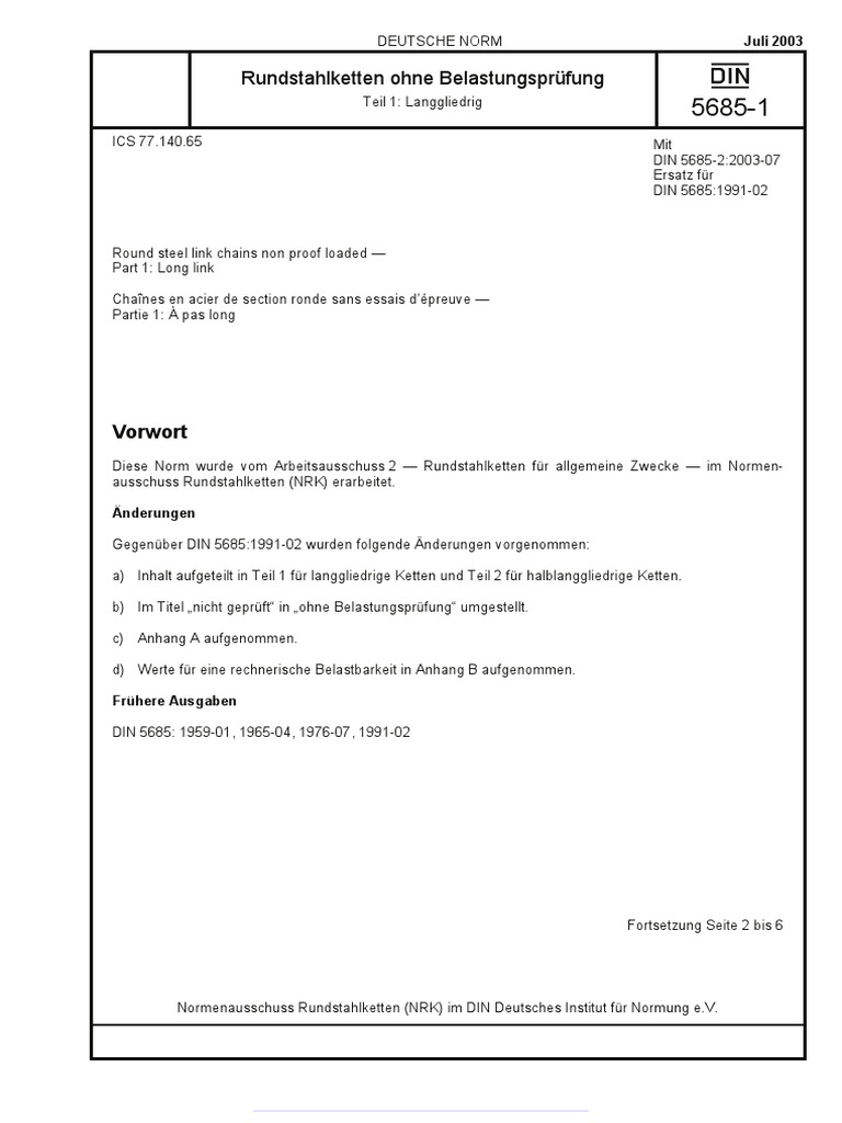 Din 5685 | PDF