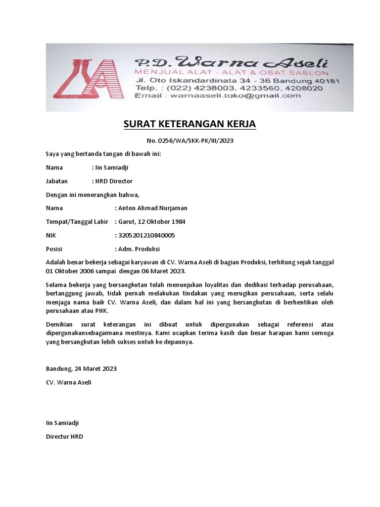 Surat Pakelaring | PDF | Karier & Perkembangan | Bisnis