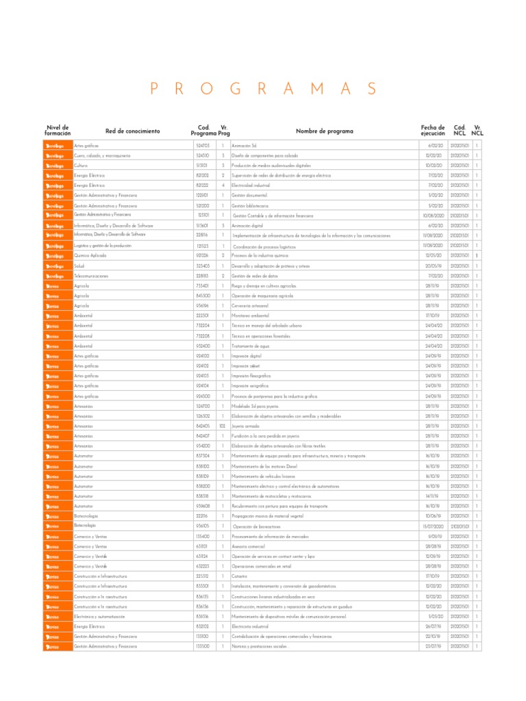 Ficha de Programas - Ajustada | PDF
