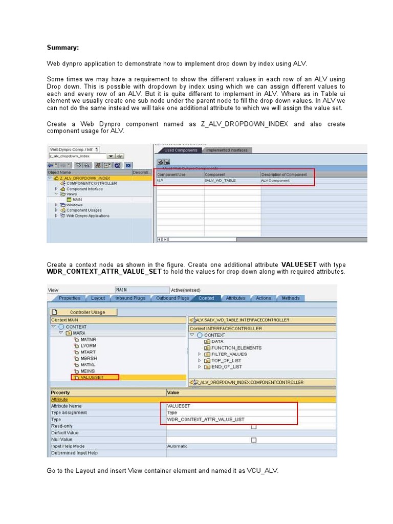 42 Dropdown by Index in ALV Using in Web Dynpro | PDF