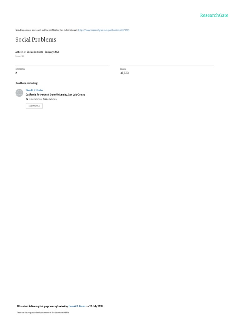 Social Problems Pdf Sociology Social Movements