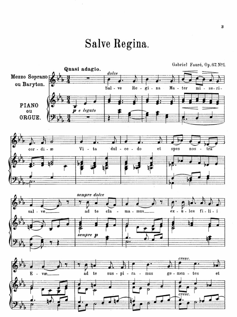 Salve Regina, Op. 67, No. 1 - Complete Score | PDF