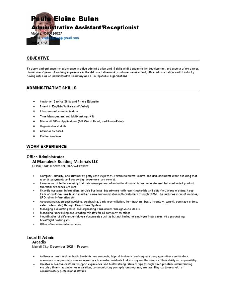 Resume Paula Bulan | PDF | Business | Computing