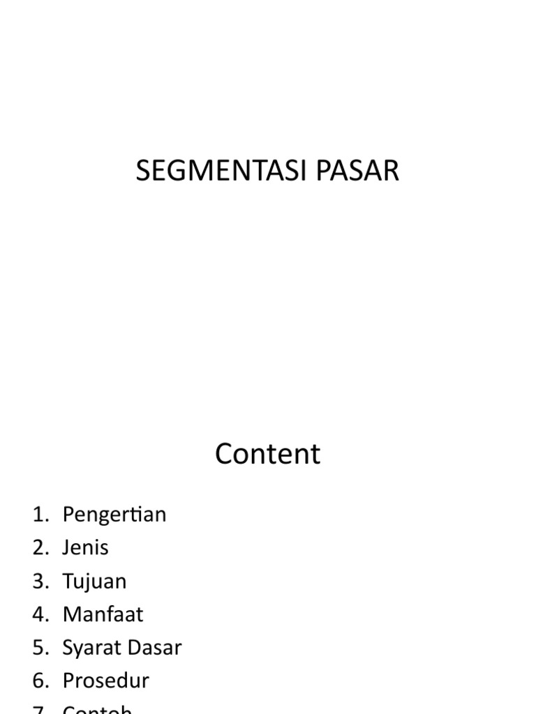 Panduan Lengkap Segmentasi Pasar | PDF
