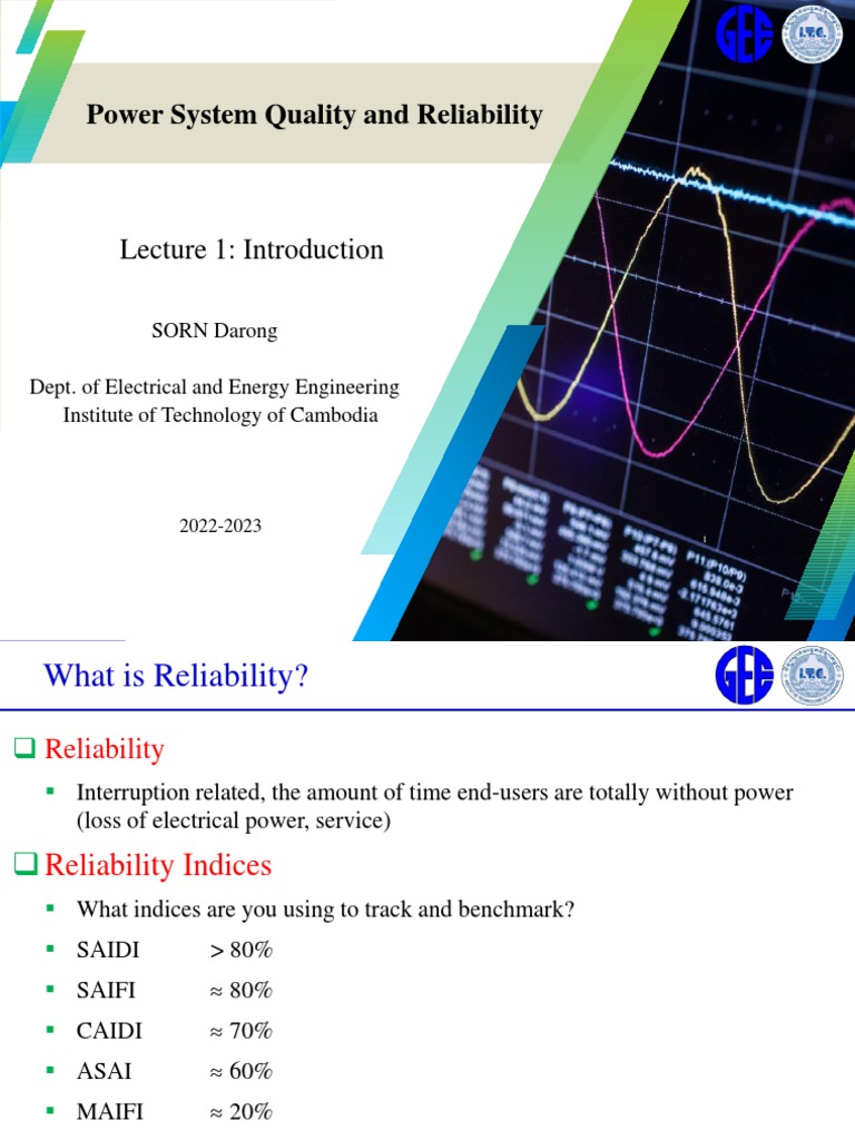 Power System Quality and Reliability: Lecture 1: Introduction | PDF | Electrical Substation ...