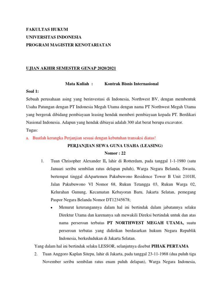 Notariat Ui-Kontrak Bisnis Internasional - Rama Prima Prayoga | PDF