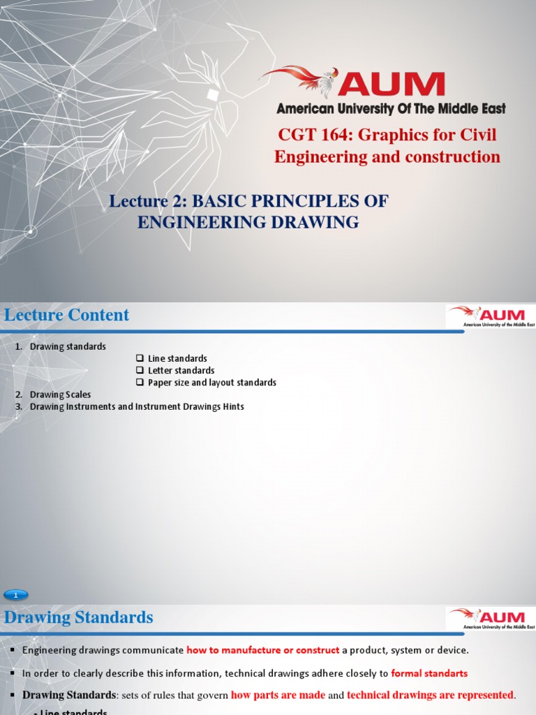 CGT-164-Lecture 2 BASIC PRINCIPLES OF ENGINEERING DRAWING | PDF