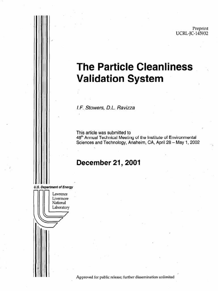 The Particle Cleanliness Validation System | PDF