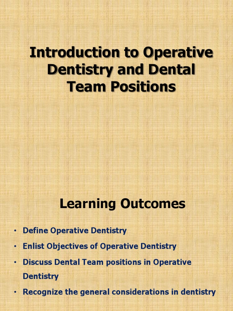Introduction to Operative Dentistry | PDF | Tooth Enamel | Dentistry