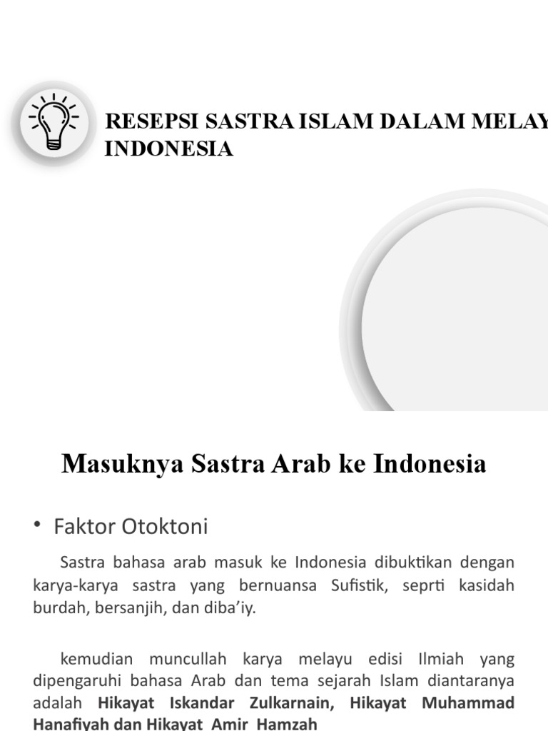 Resepsi Sastra Islam Dalam Melayu Indonesia | PDF