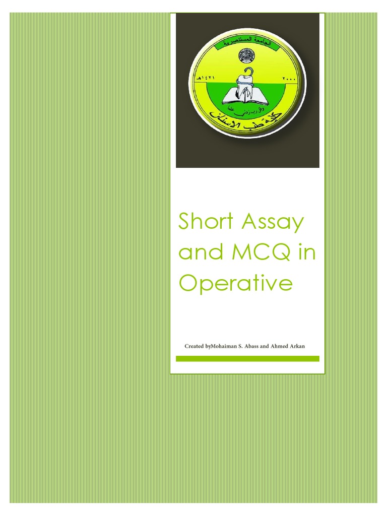Short Assay and MCQ in Operative | Download Free PDF | Mouth | Dental ...
