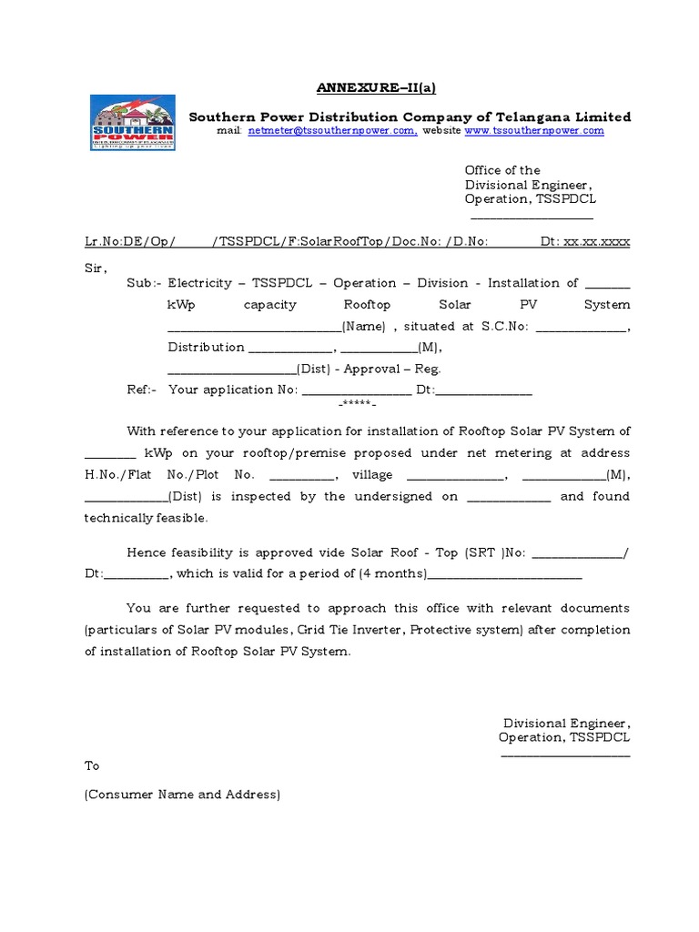 Issue of Technical Feasibility Approval | PDF | Solar Power ...