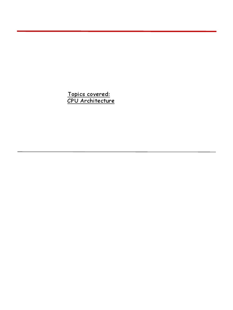 Lecture 04 Cpu Architecture Pdf