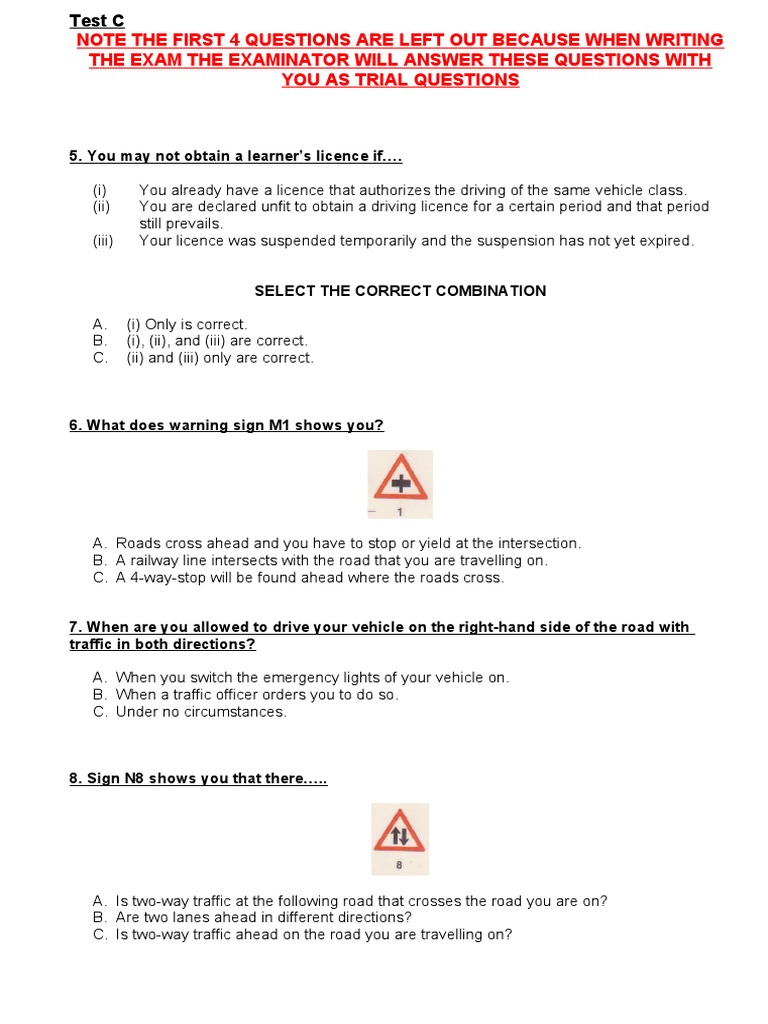 Question Book 4 | PDF | Traffic | Road