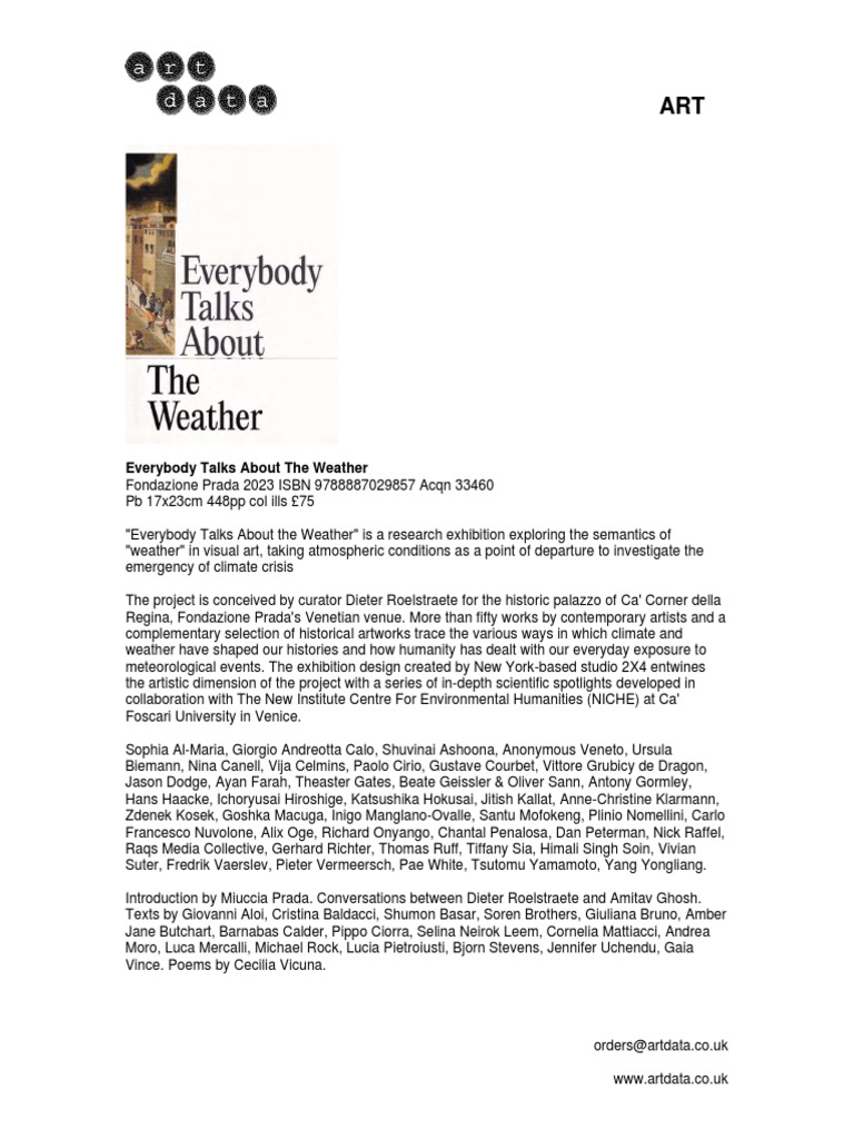 Everybody Talks About The Weather | PDF | Artists | Contemporary Art