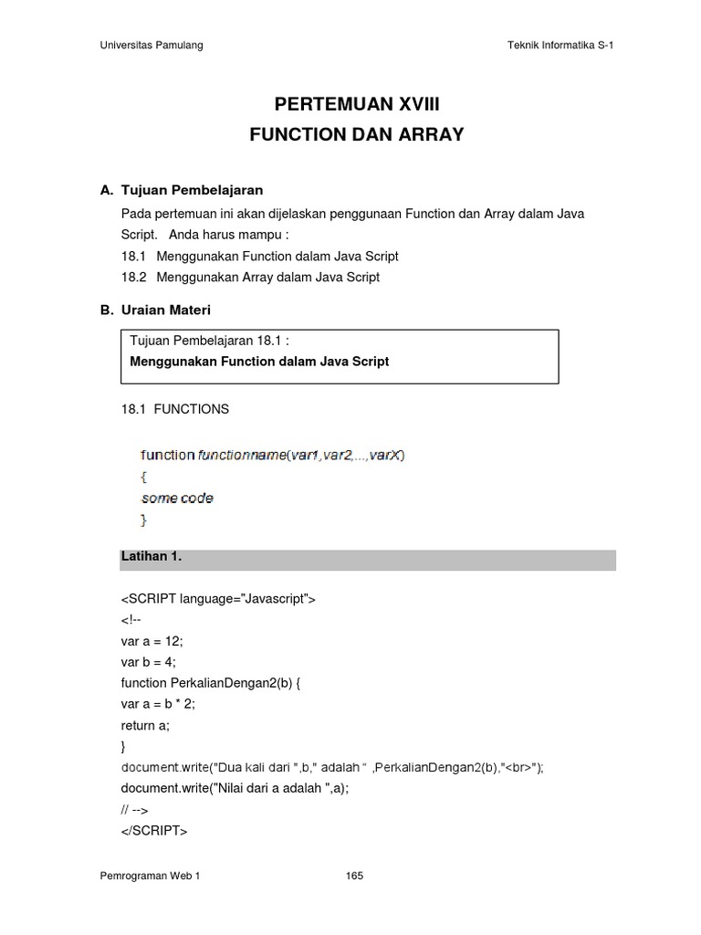 TPL0293 - 18 - Function Dan Array | PDF