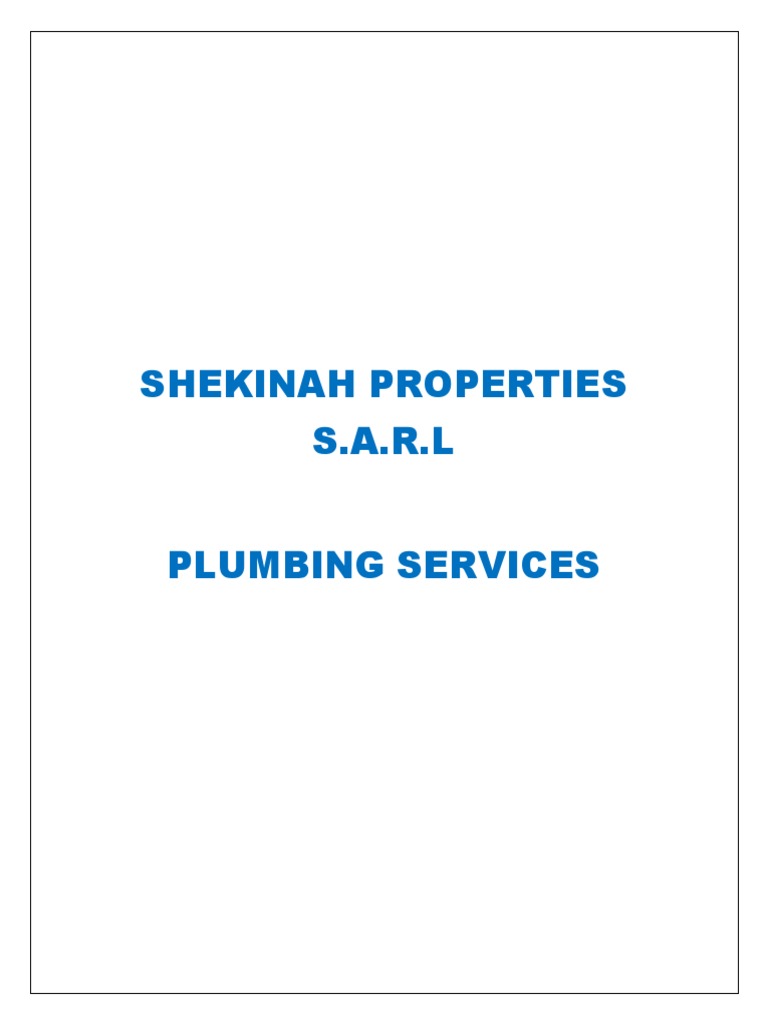 Shekinah - Plumbing Services | PDF | Sewage Treatment | Fire Sprinkler ...