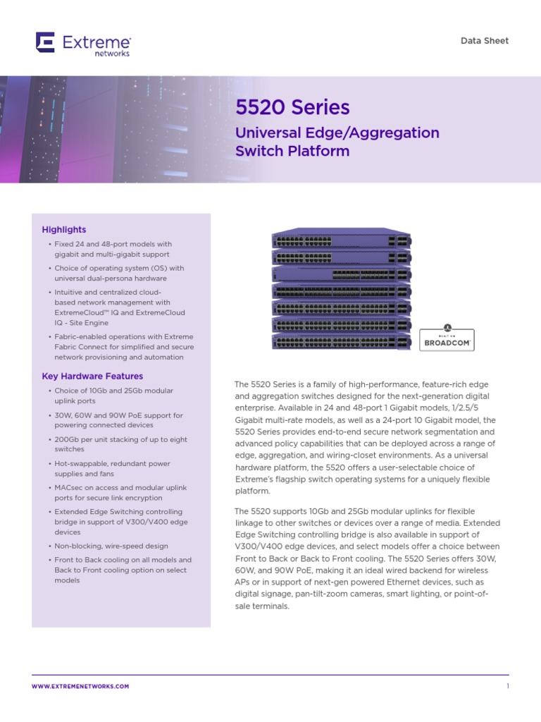 5520 Series Data Sheet | PDF | Network Switch | Computer Network
