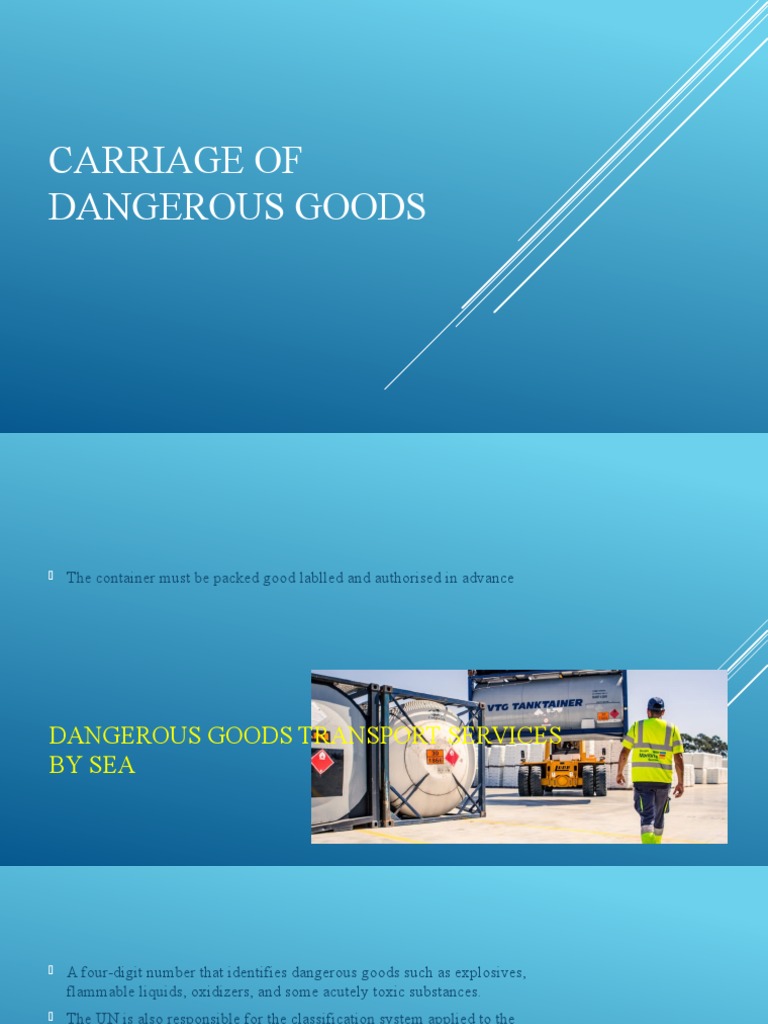 Carriage of Dangerous Goods | PDF