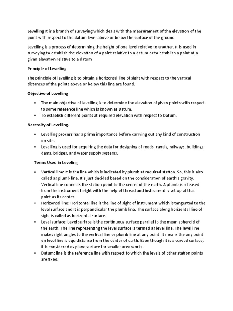 LEVELLING | PDF