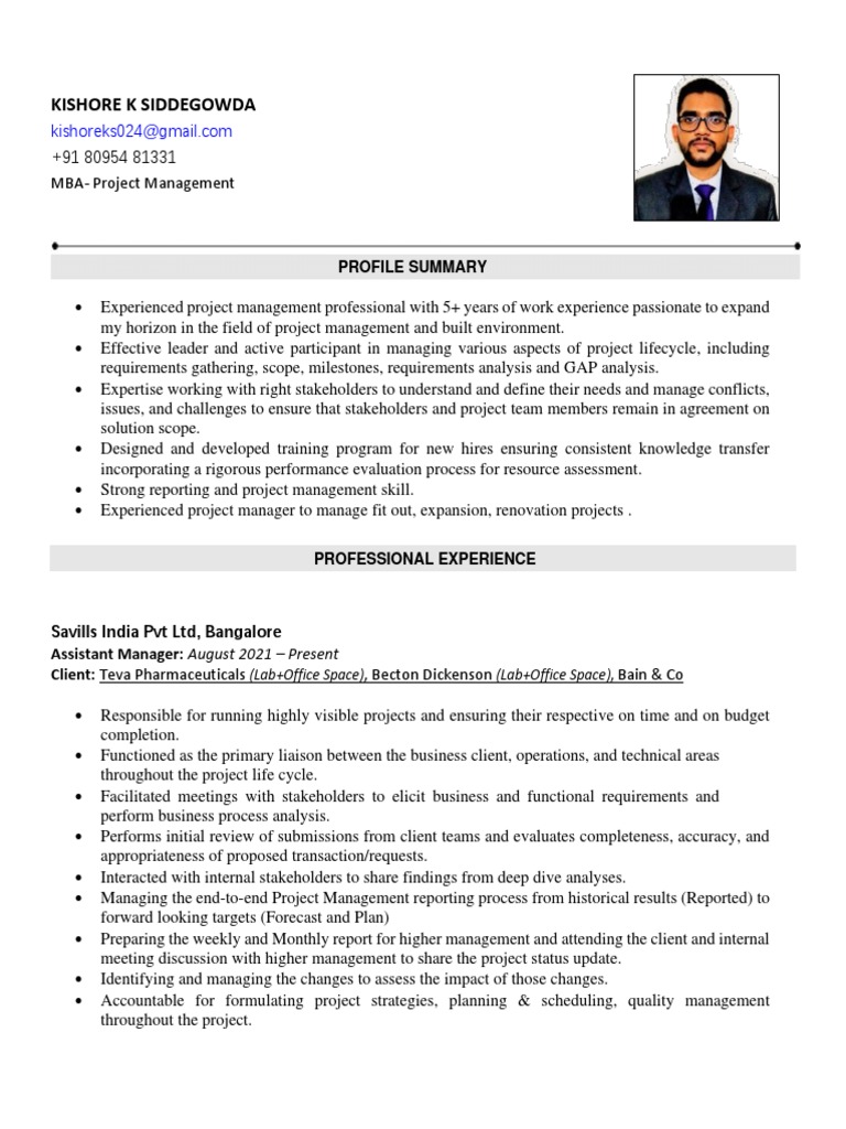 CV Kishore | PDF | Project Management | Life Cycle Assessment