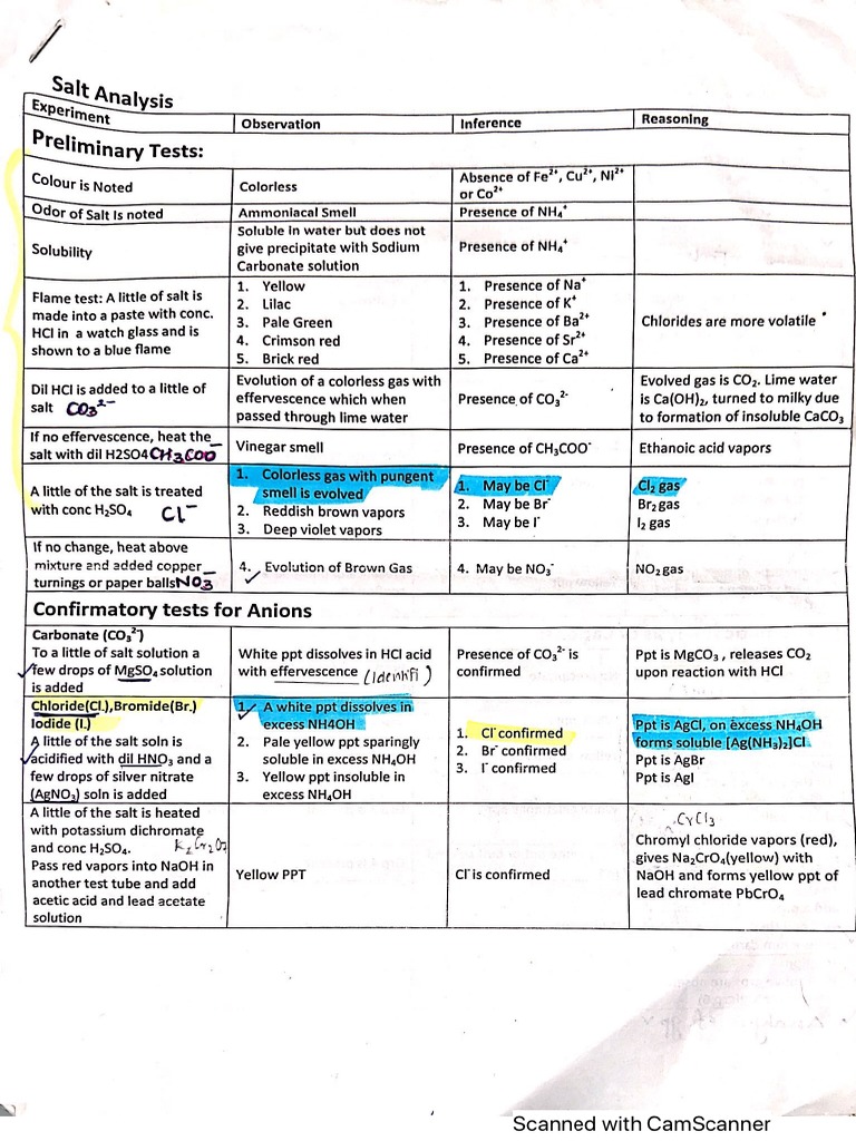 SALT ANALYSIS PROCEDURE | PDF