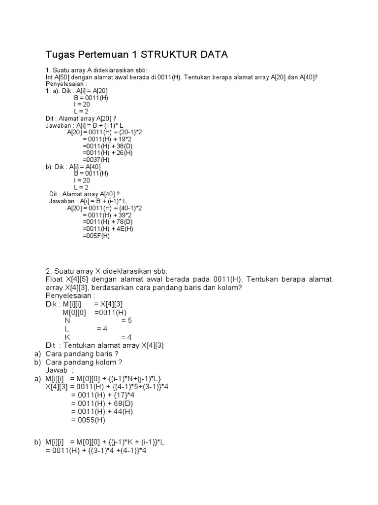Struktur Data - Pertemuan 1 | PDF