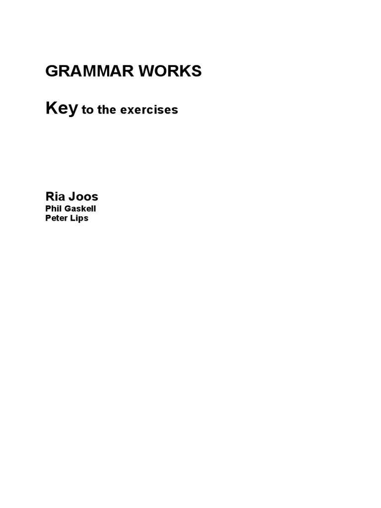 Key Grammar Works | PDF