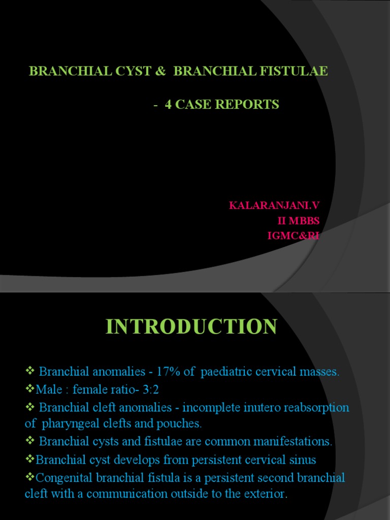 Branchial Cysts and Fistulae: Case Reports | PDF | Neck | Anatomy