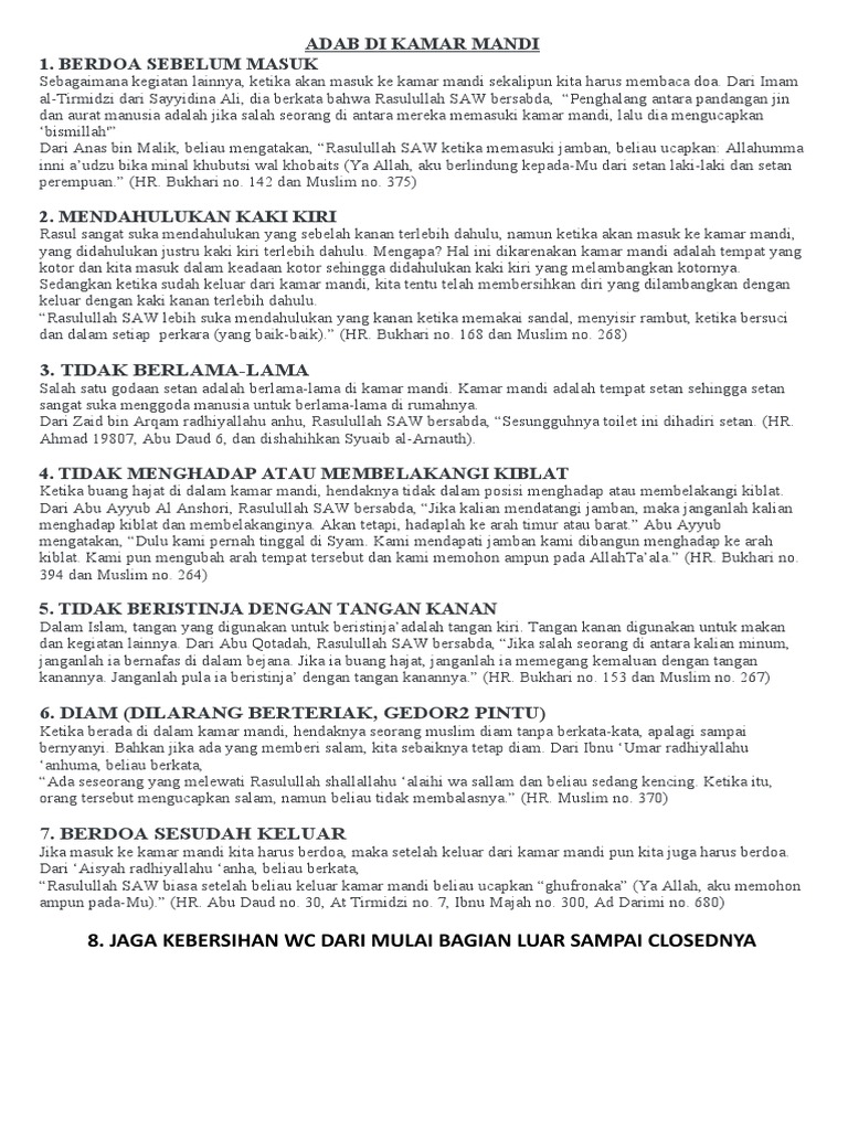 Adab Di Kamar Mandi | PDF