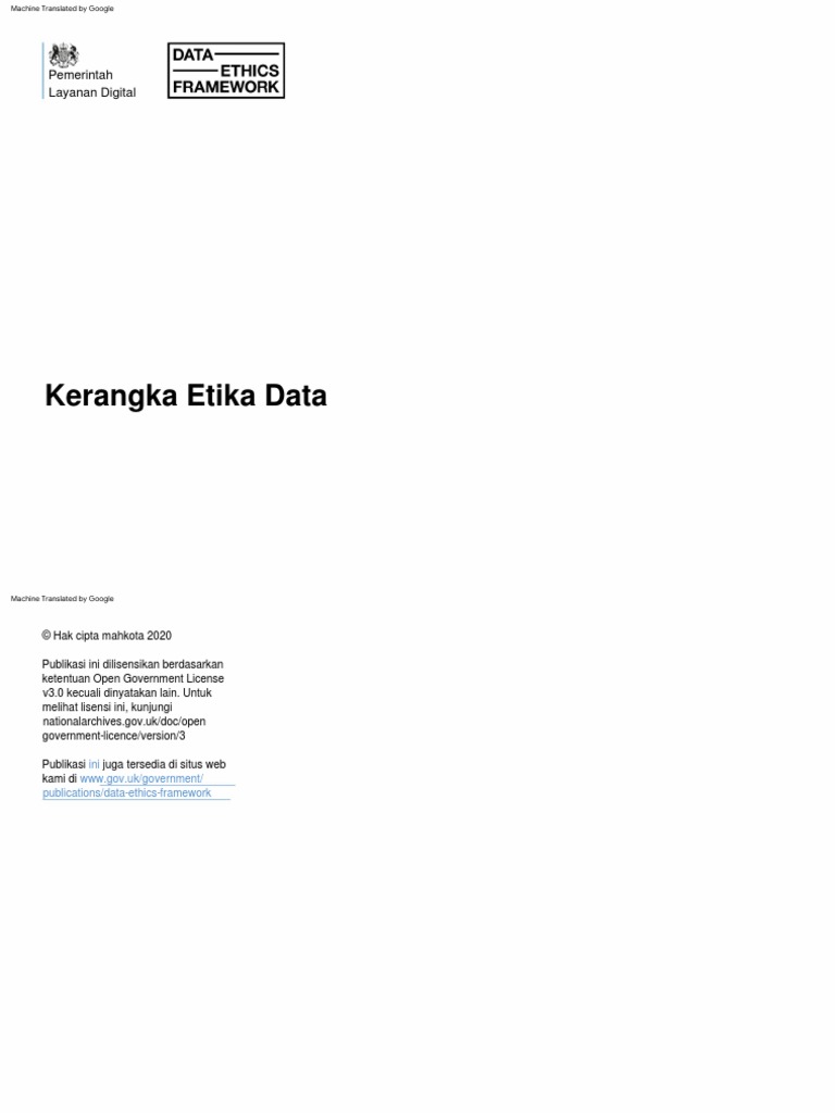 Data Ethics Framework Guide | PDF