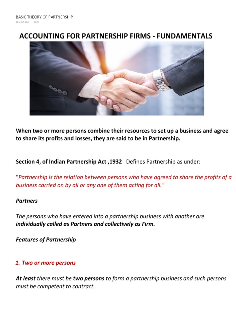 Fundamentals of Partnership Accounting | PDF | Partnership | Law Of Agency