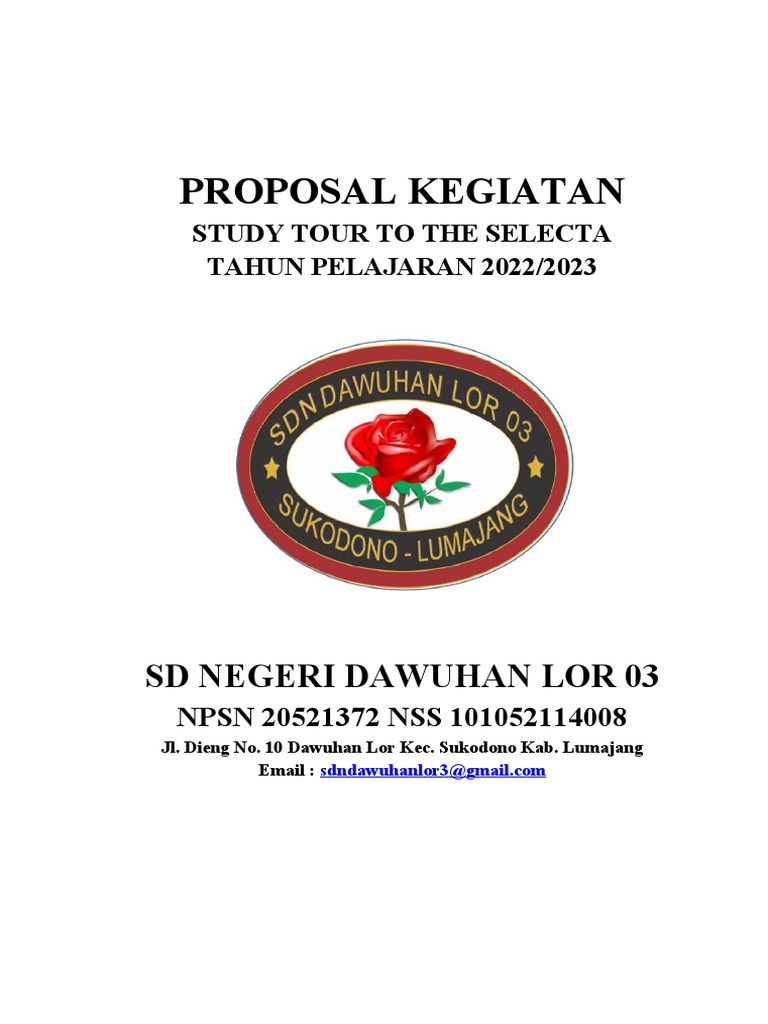 Proposal Study Tour SDN Karangsari 02 | PDF