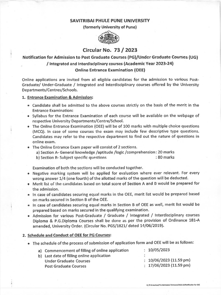 Revised Notification Annexure A | PDF