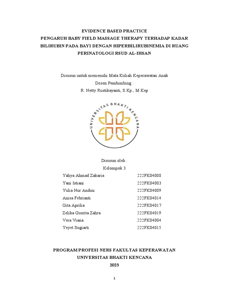 Ebp Kelompok 3 Stase Anak | PDF | Kesehatan Holistik | Sains & Matematika