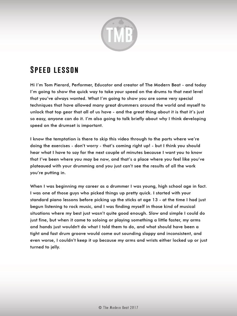 Speed Lesson | PDF