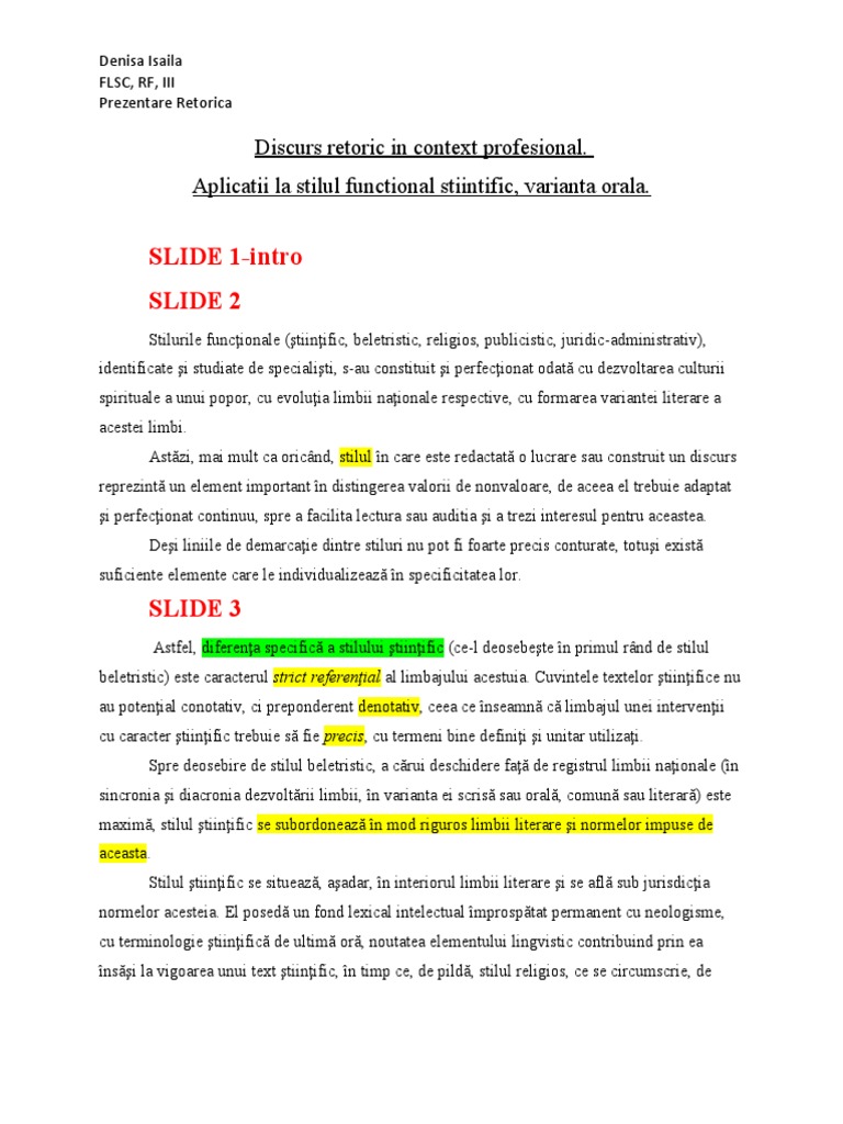 Prezentare Word | PDF
