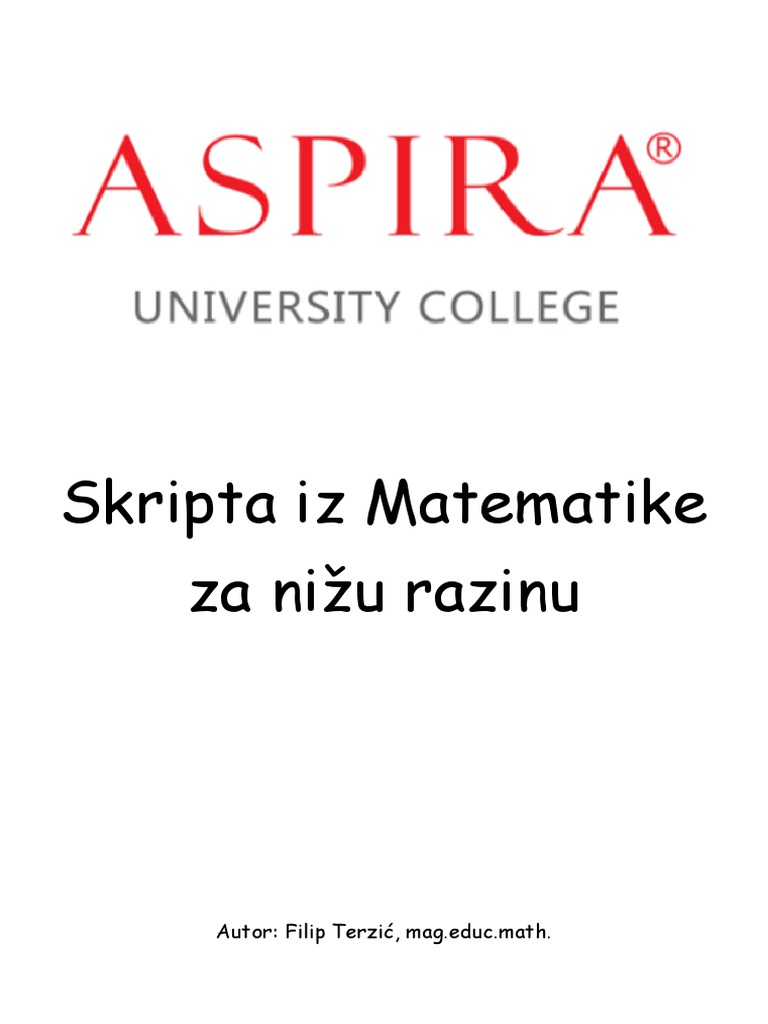 Skripta Matematika B -Prof. Terzić, Aspira | PDF