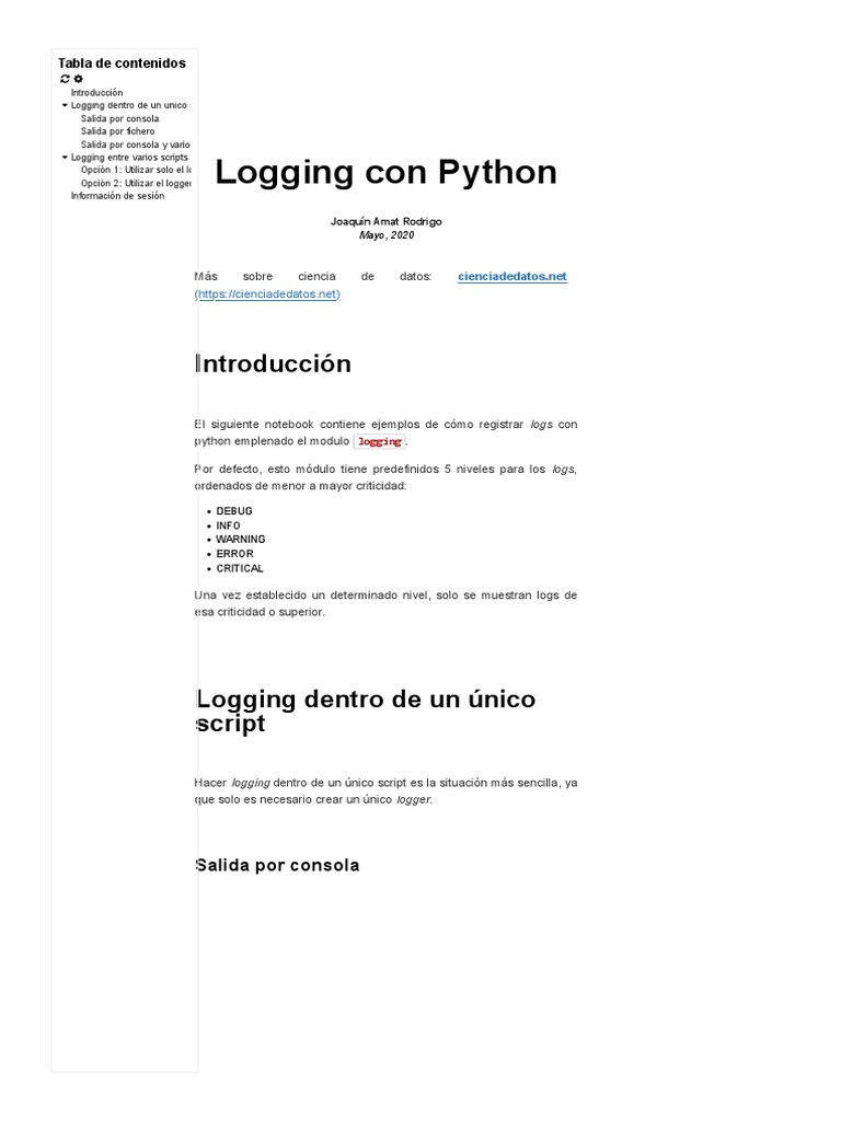 py05_logging_con_python | PDF | Lenguaje de escritura | Archivo de ...