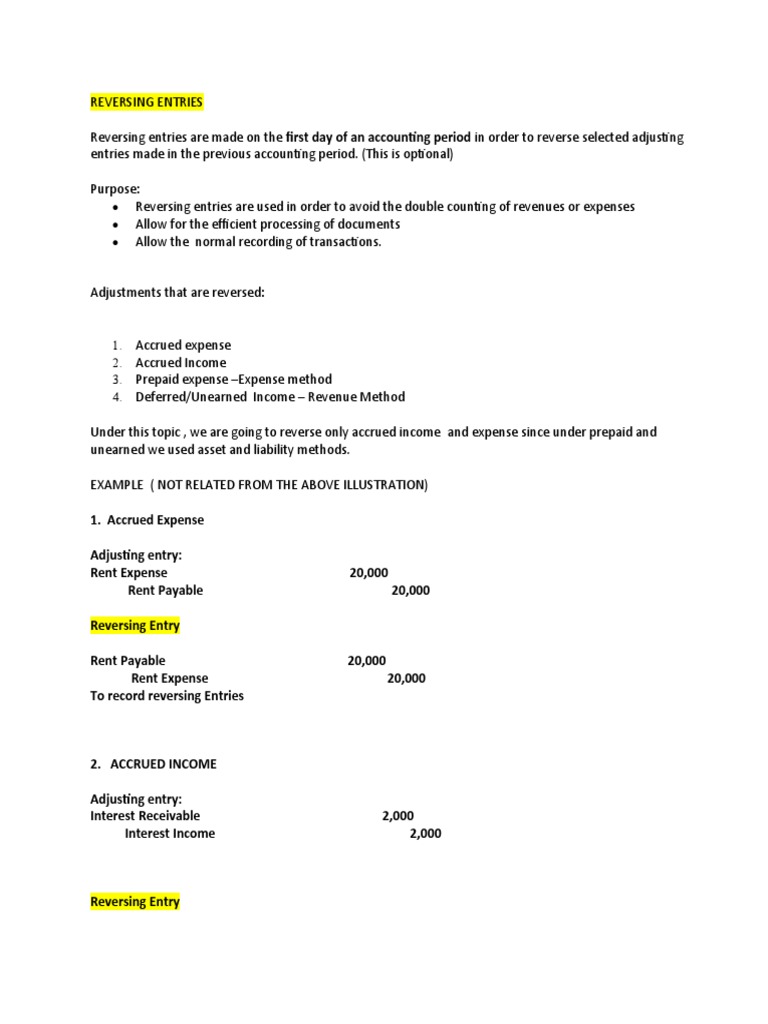 Accounting Reversing Entry | PDF Accounting Reversing Entry | PDF