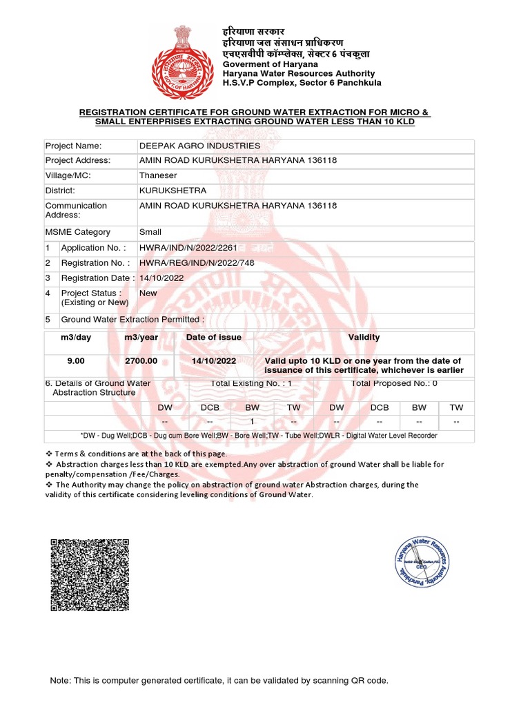 HWRA PermissionLetter-164 | PDF | Regulatory Compliance | Groundwater