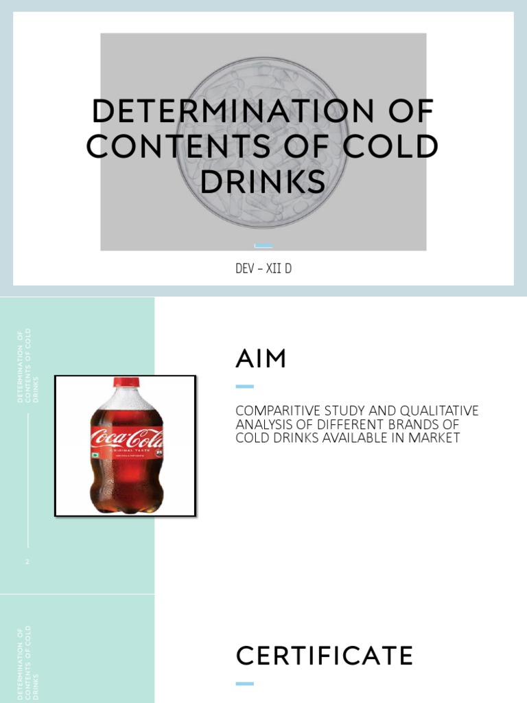 Chemistry (Determination of Contents of Cold Drinks) - 1 | PDF ...